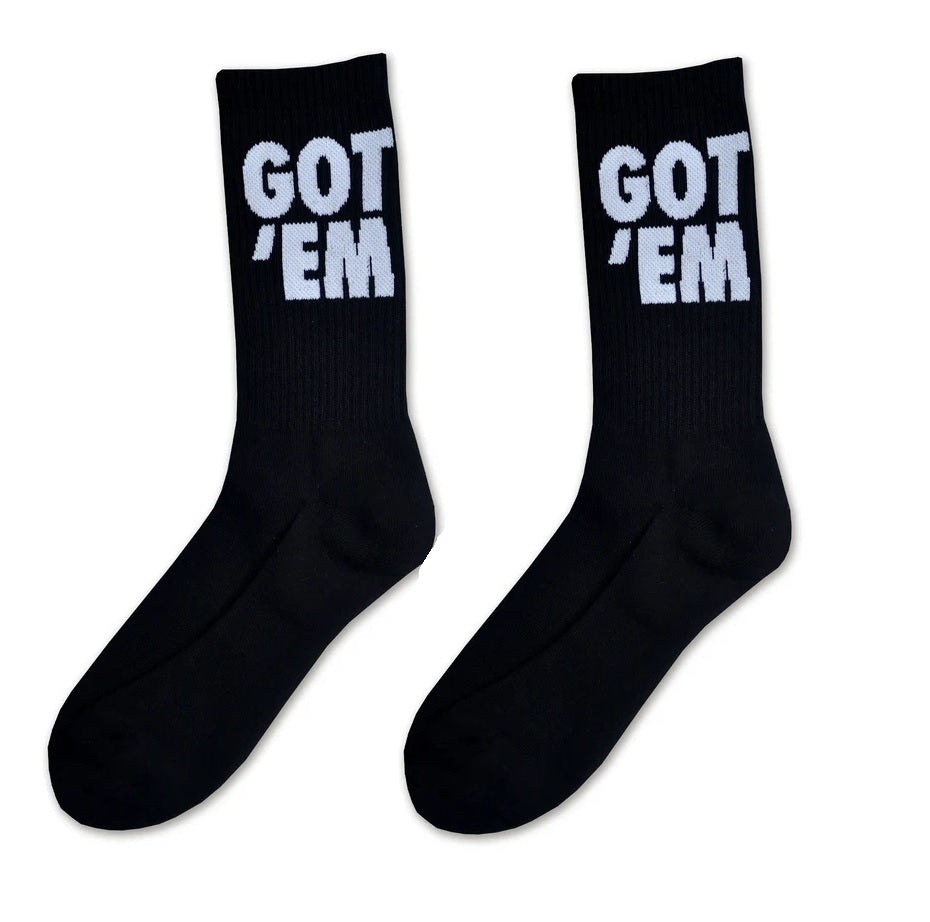 Got Em Black Unisex Socks – Lounge Kicks