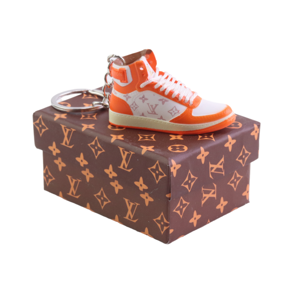 LV Hi Top Sneaker Trainer Keychain With Mini Shoe Box – Lounge Kicks