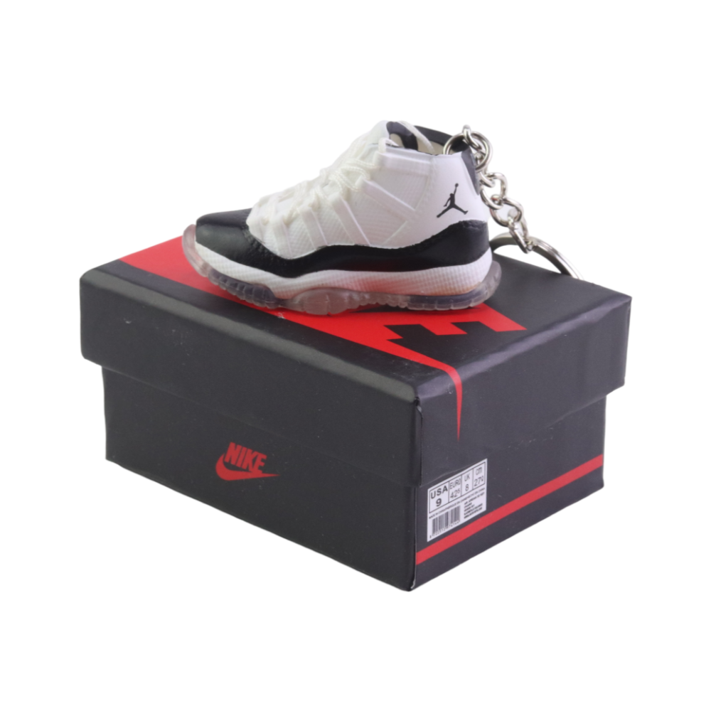 AJ 11 Retro Concord Trainer Keychain With Mini Shoe Box – Lounge Kicks