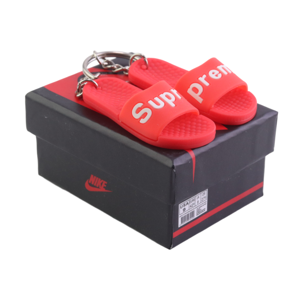 SUPREME Mini Sliders Keychain With Mini Shoe Box – Lounge Kicks