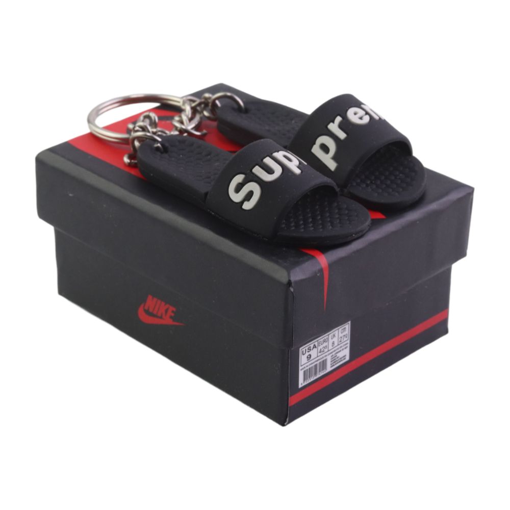 SUPREME Mini Sliders Keychain With Mini Shoe Box – Lounge Kicks