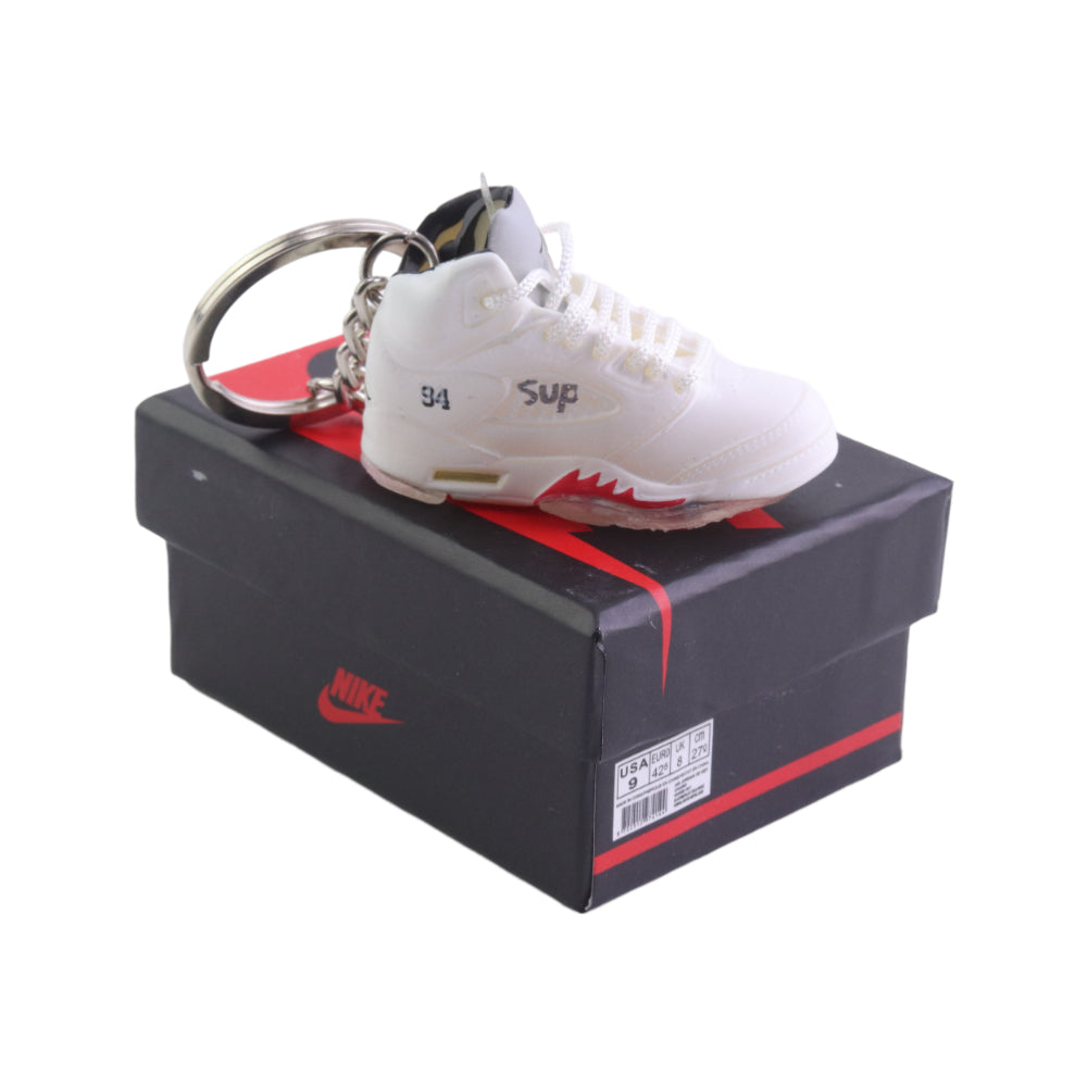 AJ 5 High Top Trainer Keychain With Mini Shoe Box – Lounge Kicks